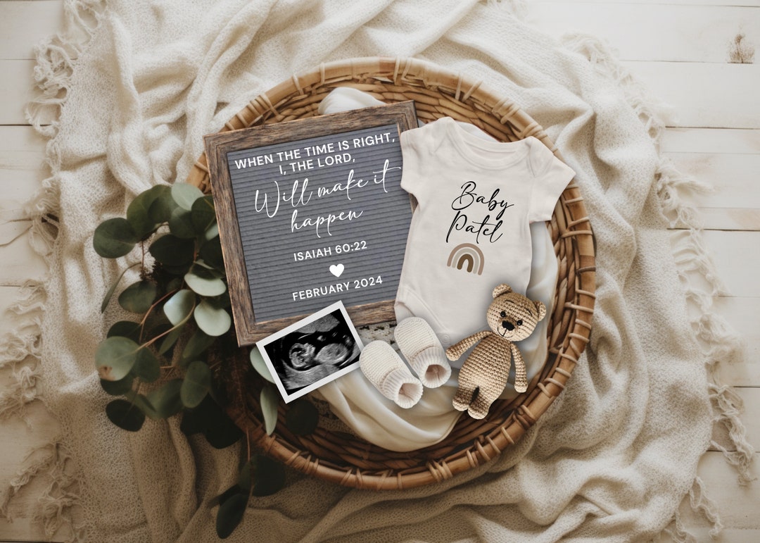 Isaiah 60:22 Baby Reveal, Christian Pregnancy Announcement Digital ...