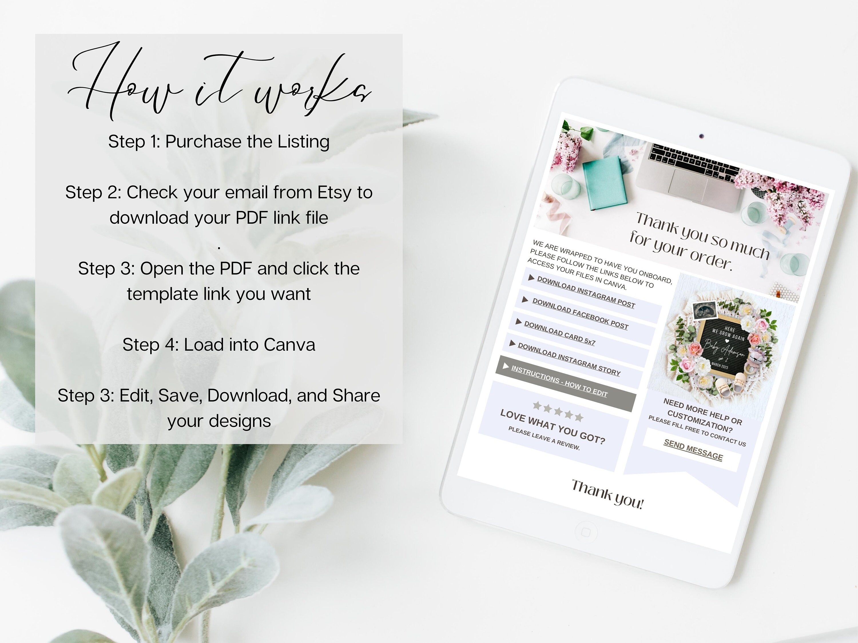 Baby Number 2 Announcement, Floral Pregnancy Reveal (digital File) - Etsy