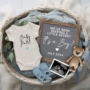 Pregnancy Announcement Digital, It's a Boy Gender Reveal for Social ...