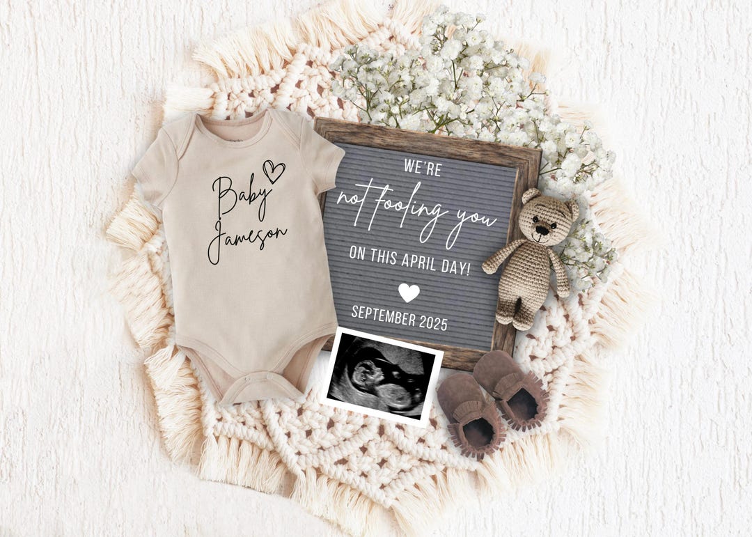 April Fools Day Pregnancy Announcement Digital, Funny Baby Announcement ...