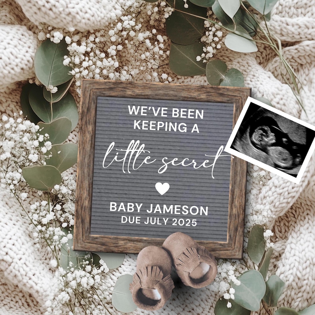 Little Secret Pregnancy Announcement, Editable Social Media Reveal ...