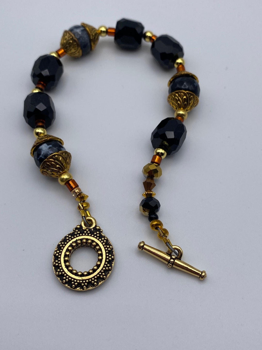 Black Crystal Bracelet - Etsy