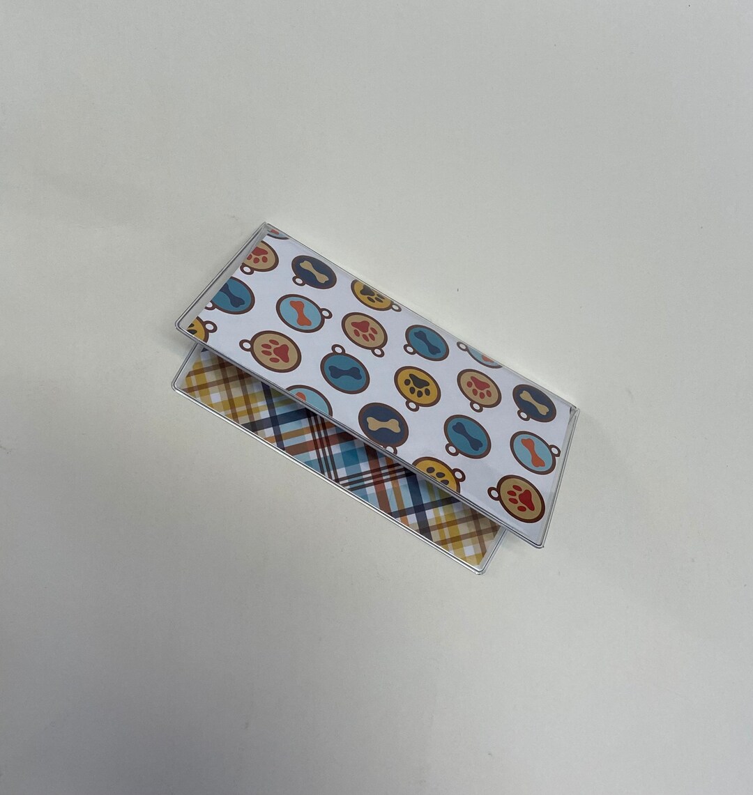 Dog Themed Checkbook Cover paw Prints - Etsy