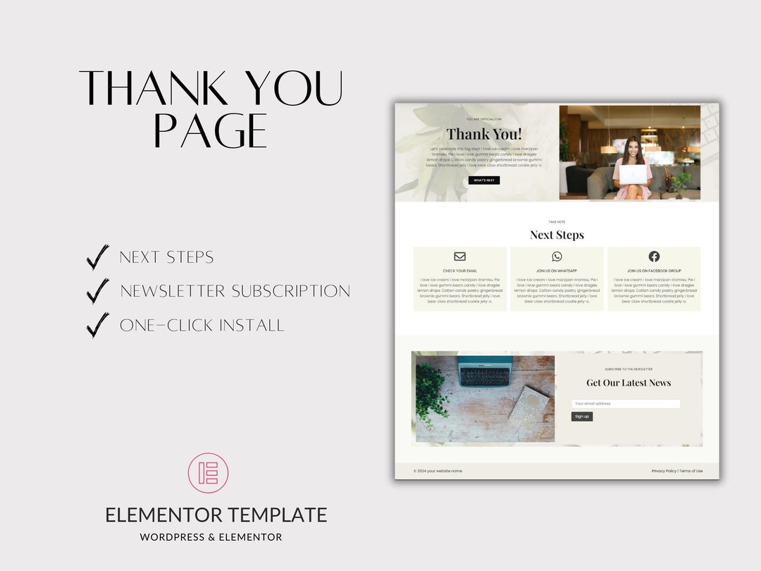 Elementor Thank You Page Template | Coaches, Course Creators, Digital ...