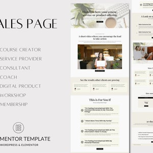 Elementor Sales Page Template | Coaches, Course Creators, Digital ...