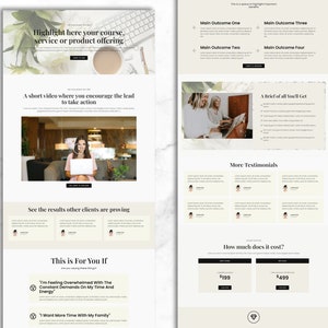 Elementor Sales Page Template | Coaches, Course Creators, Digital ...