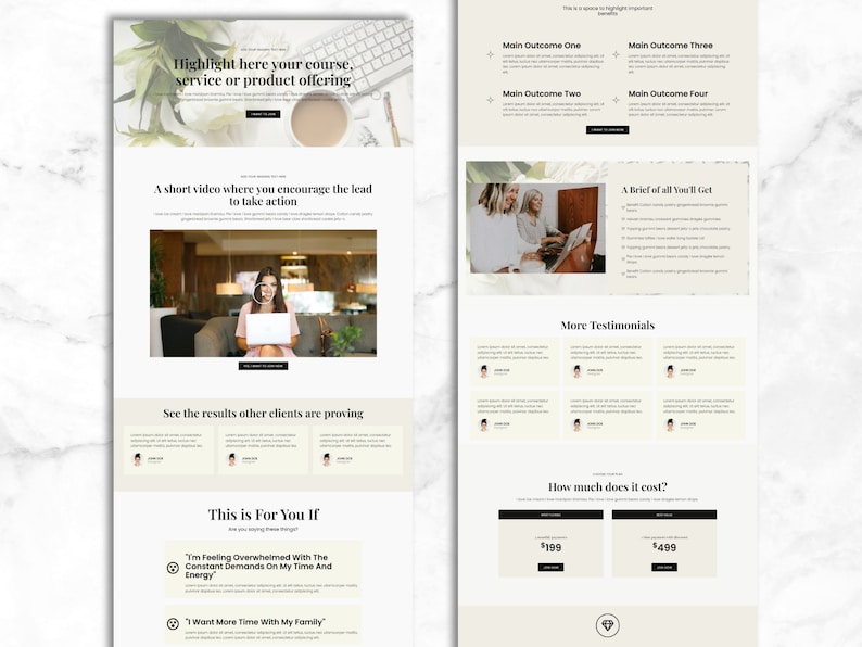 Elementor Sales Page Template | Coaches, Course Creators, Digital ...