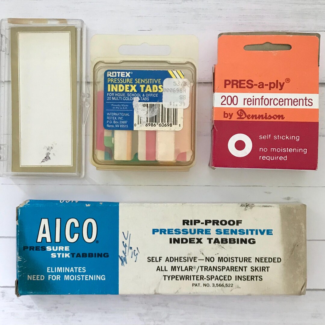 Vintage Office Supply Lot With Dennison Labels, Dennison Reinforcements ...