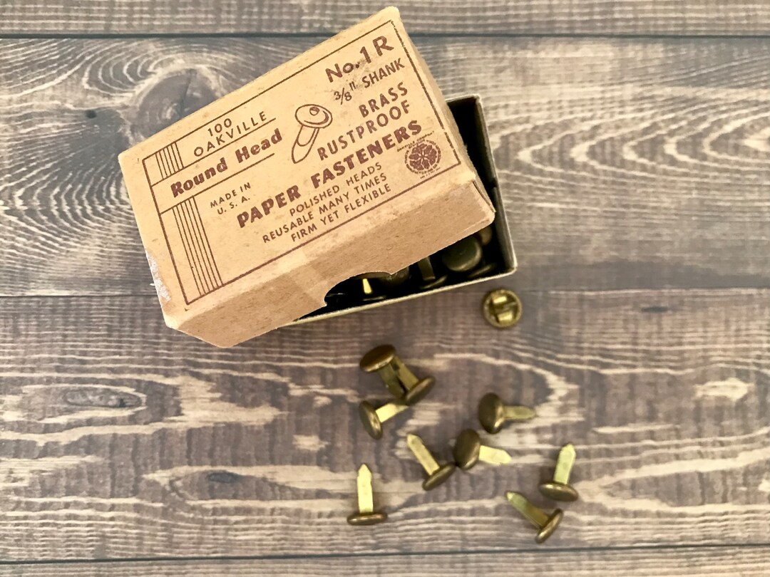 Vintage Brass Paper Fasteners From the 1950s Made by Oakville. 3/8 ...