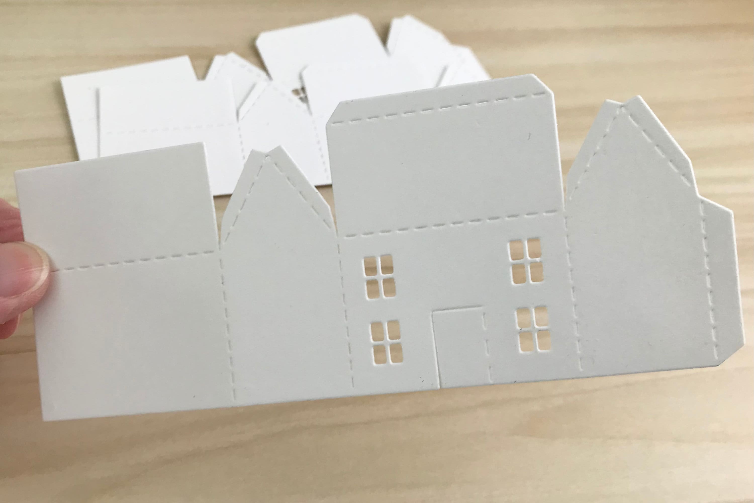 Paper House Die Cuts Made From Vintage Card Stock, Set of 3, Comes Flat ...
