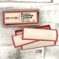 Vintage Partial Booklet of Red and White Gummed Labels -perforated ...