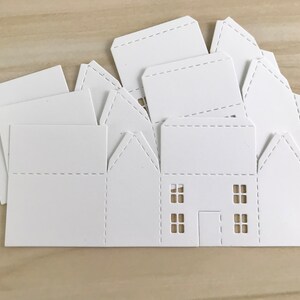 Paper House Die Cuts Made From Vintage Card Stock, Set of 3, Comes Flat ...