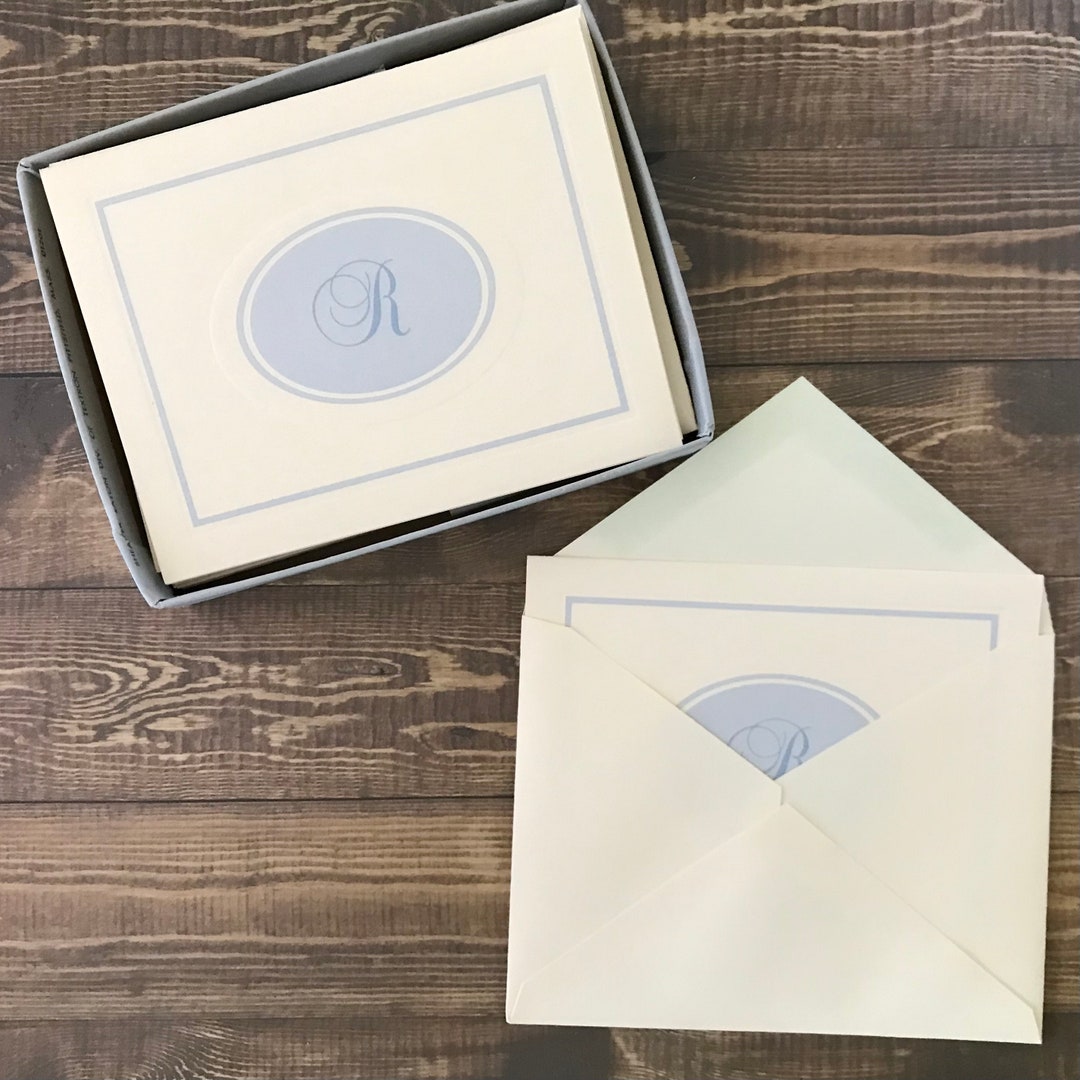 Vintage Eaton Wedgewood Monogrammed Folded Notes With an R. One Dozen ...