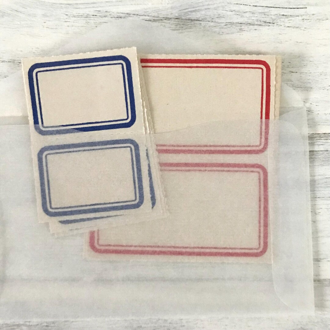 Vintage 1940s Blank Gummed Labels for Household Use. Mixed Set of Blue ...