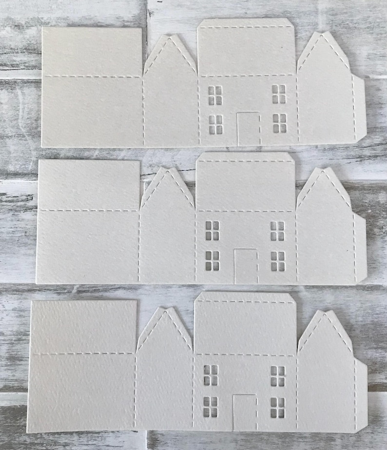 DIY Paper House Kit With 3 Make It Yourself Houses Die Cut From Vintage ...