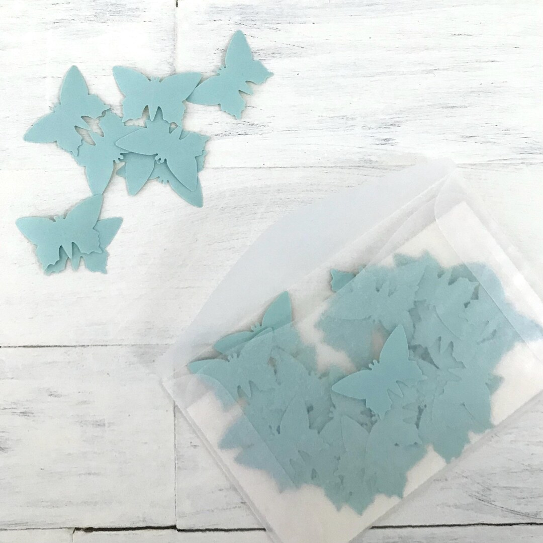 50 Gummed Butterfly Seals in Pale Aqua Made From Vintage Gummed Paper ...
