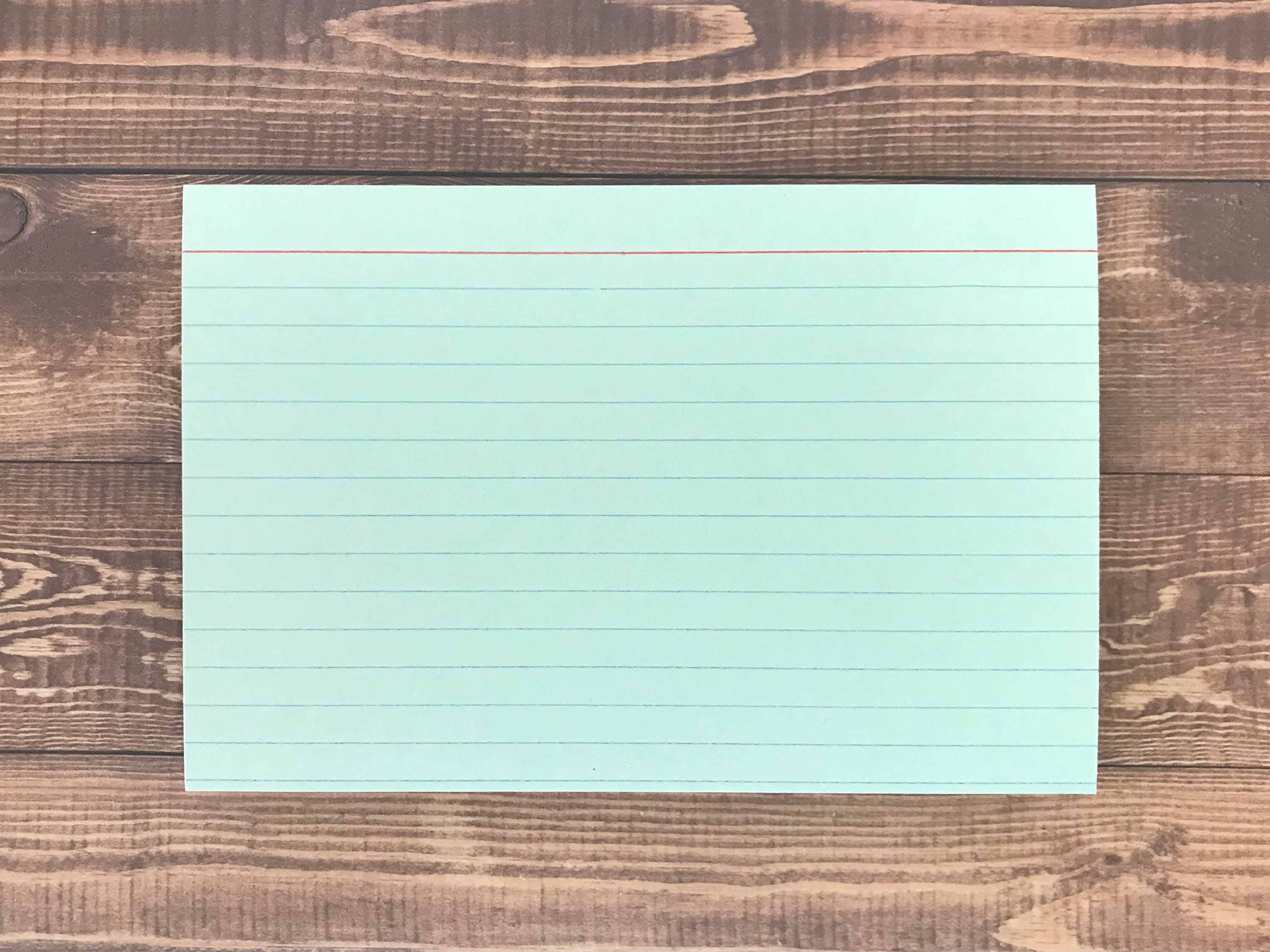 Green Index Card