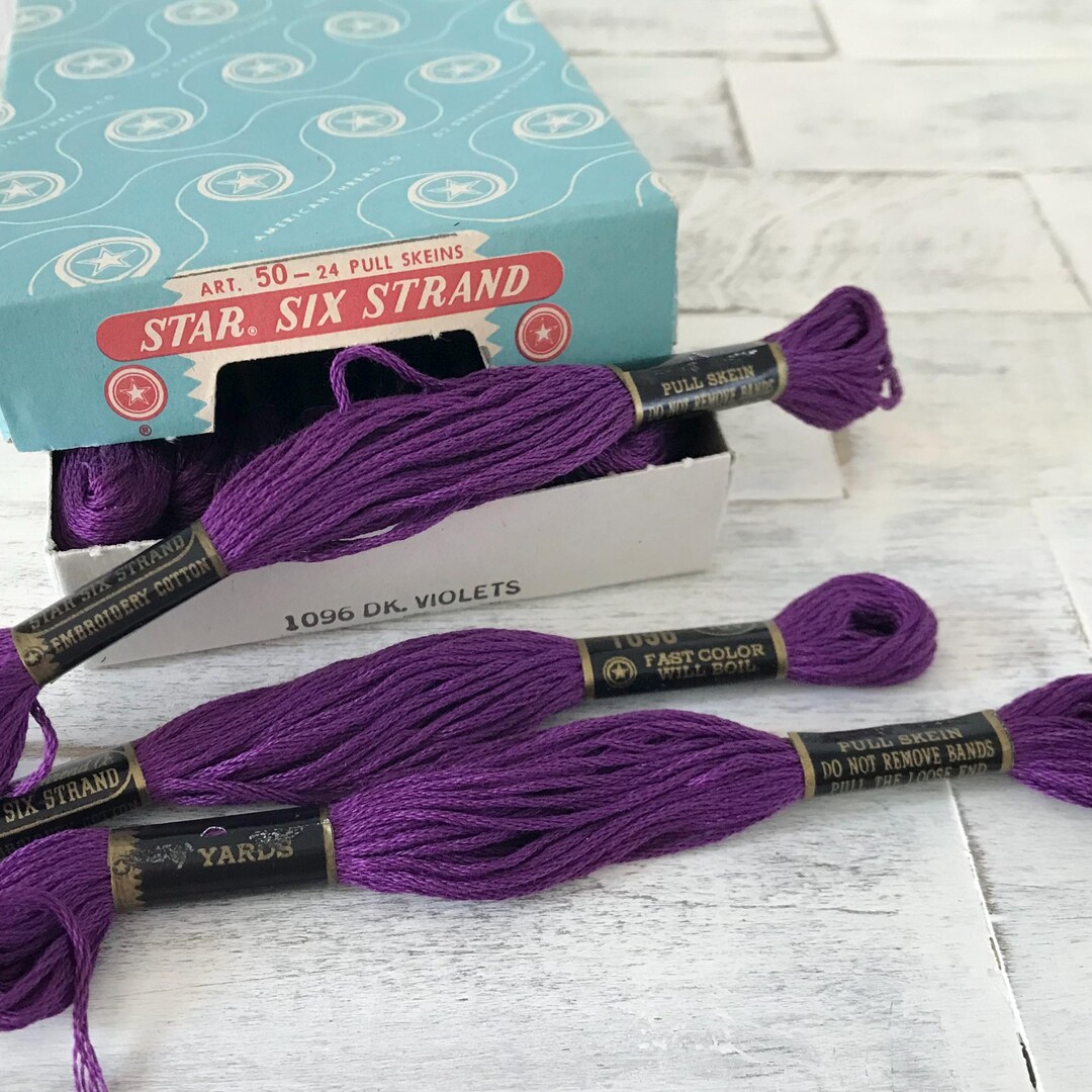 Vintage Star Six Strand Embroidery Thread: Dark Violets, 3 Skeins - Etsy