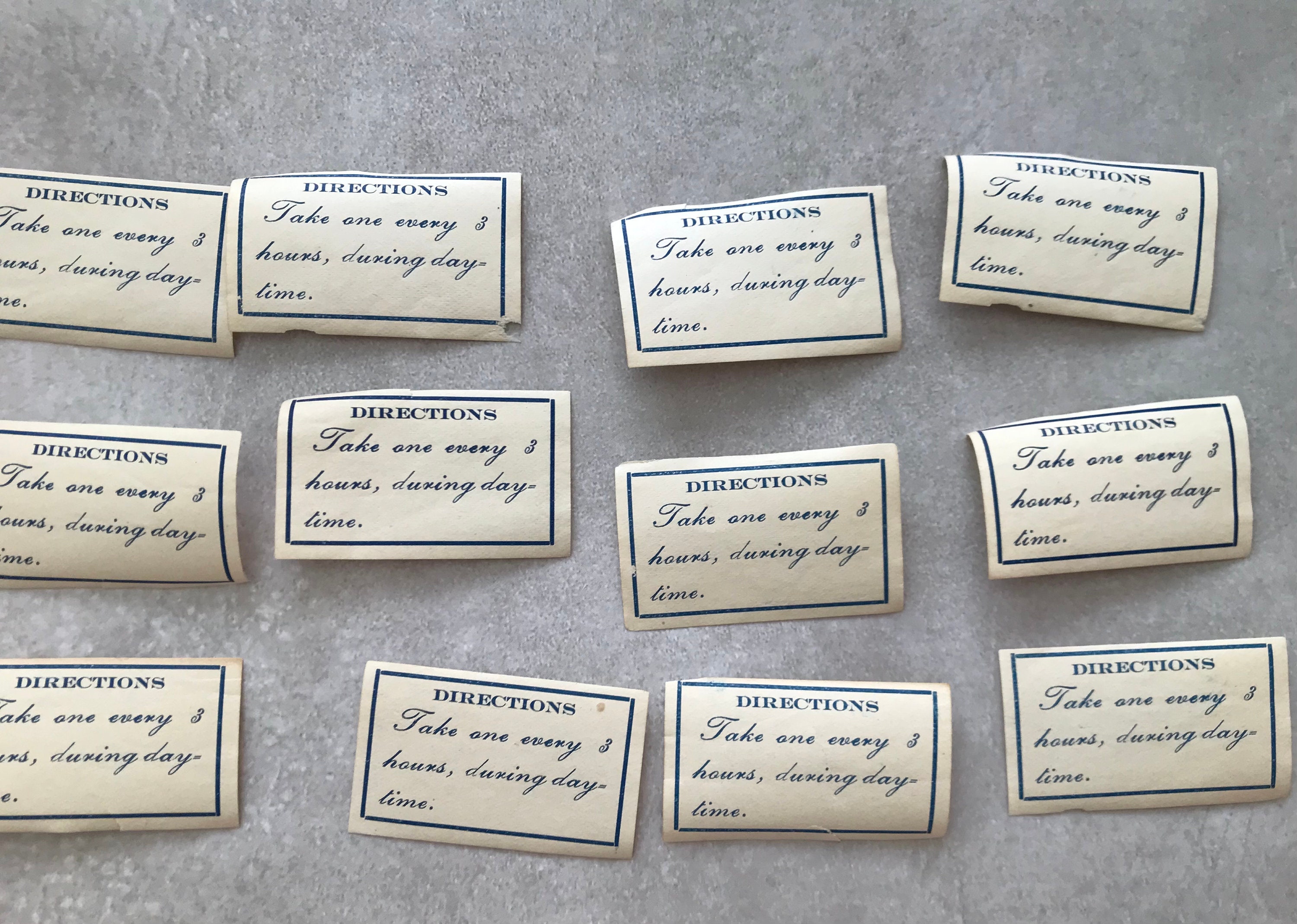 Vintage Apothecary Labels From the 1930s Blue and White Pharmacy Labels ...