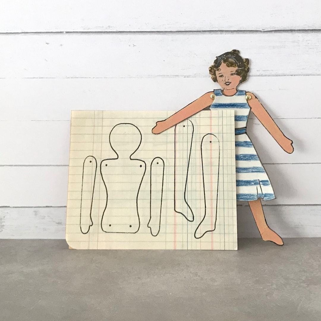 Articulated Paper Doll Blanks on Authentic Vintage and Antique Papers ...