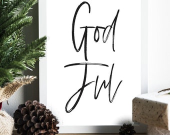 Printable God Jul Card Christmas Sweden Norway Svensk | Etsy