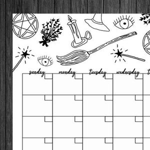 Printable Witch Calendar | Blank Monthly Calendar | Evil Eye | Spells ...