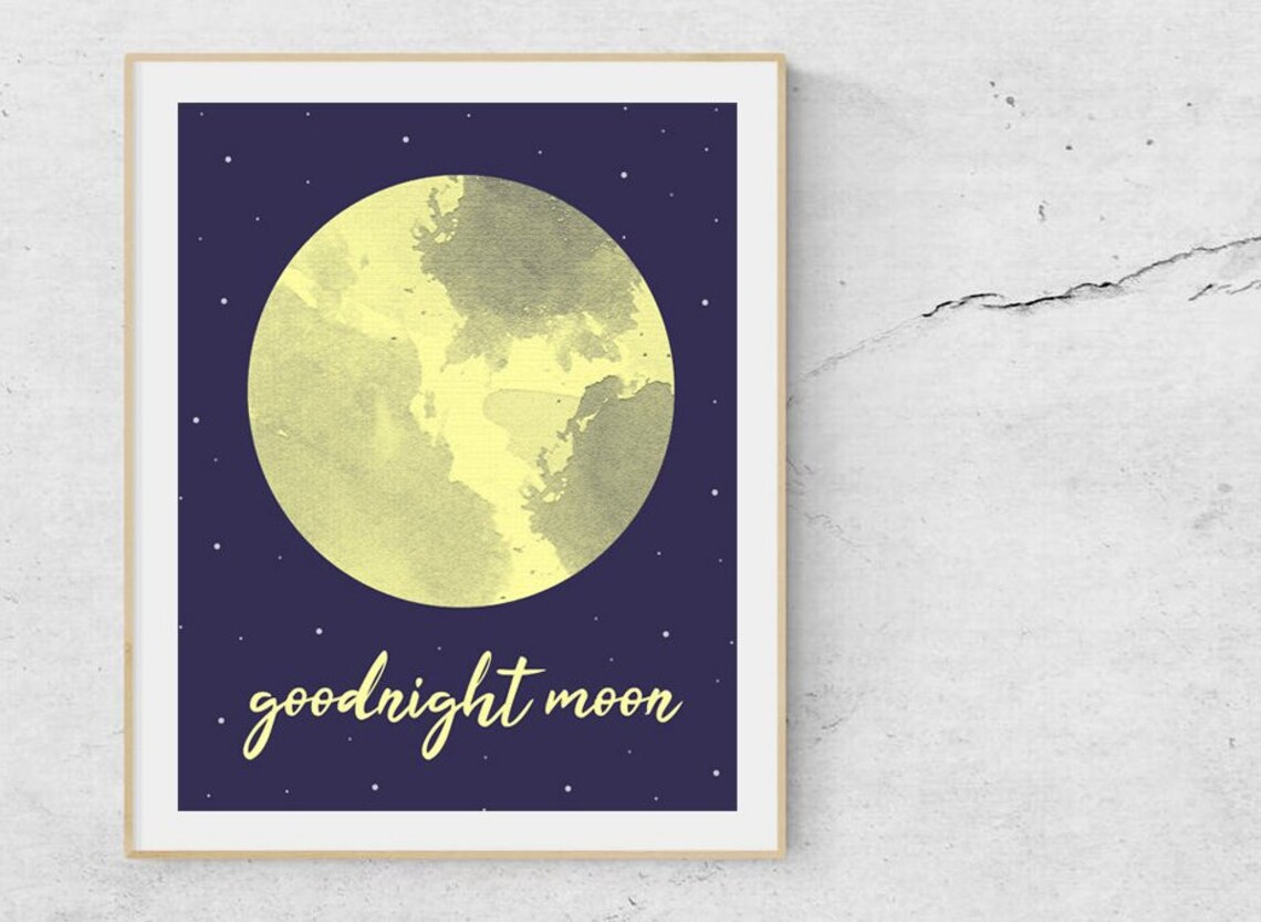 Goodnight Moon Print Moon Print Full Moon Nursery Print | Etsy