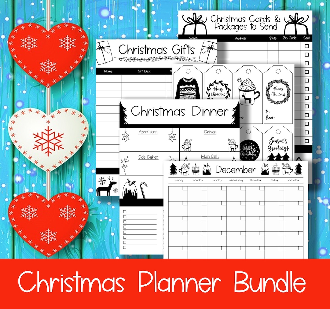 Printable Christmas Planner Bundle Holiday Planning Organize Agenda ...
