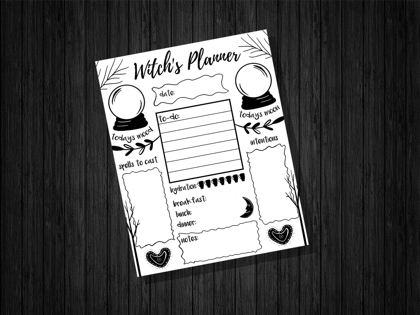 Printable Witch's Planner | Daily Planner | Daily Agenda | Insert Page ...