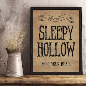 Sleepy Hollow Sign, Printable, Halloween, Halloween Decoration, Decor ...