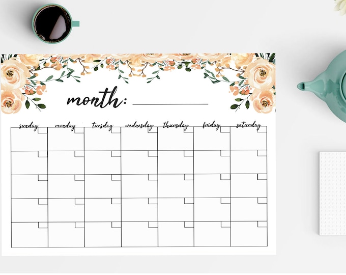 Printable Blank Witch Calendar | Digital Download | Monthly Calendar ...