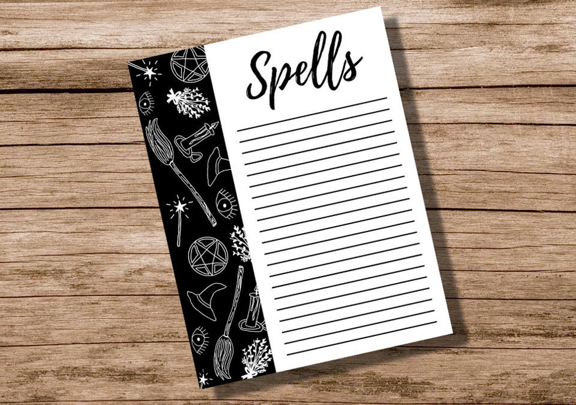 Printable Spell Template Spellbook Spells Witch | Etsy