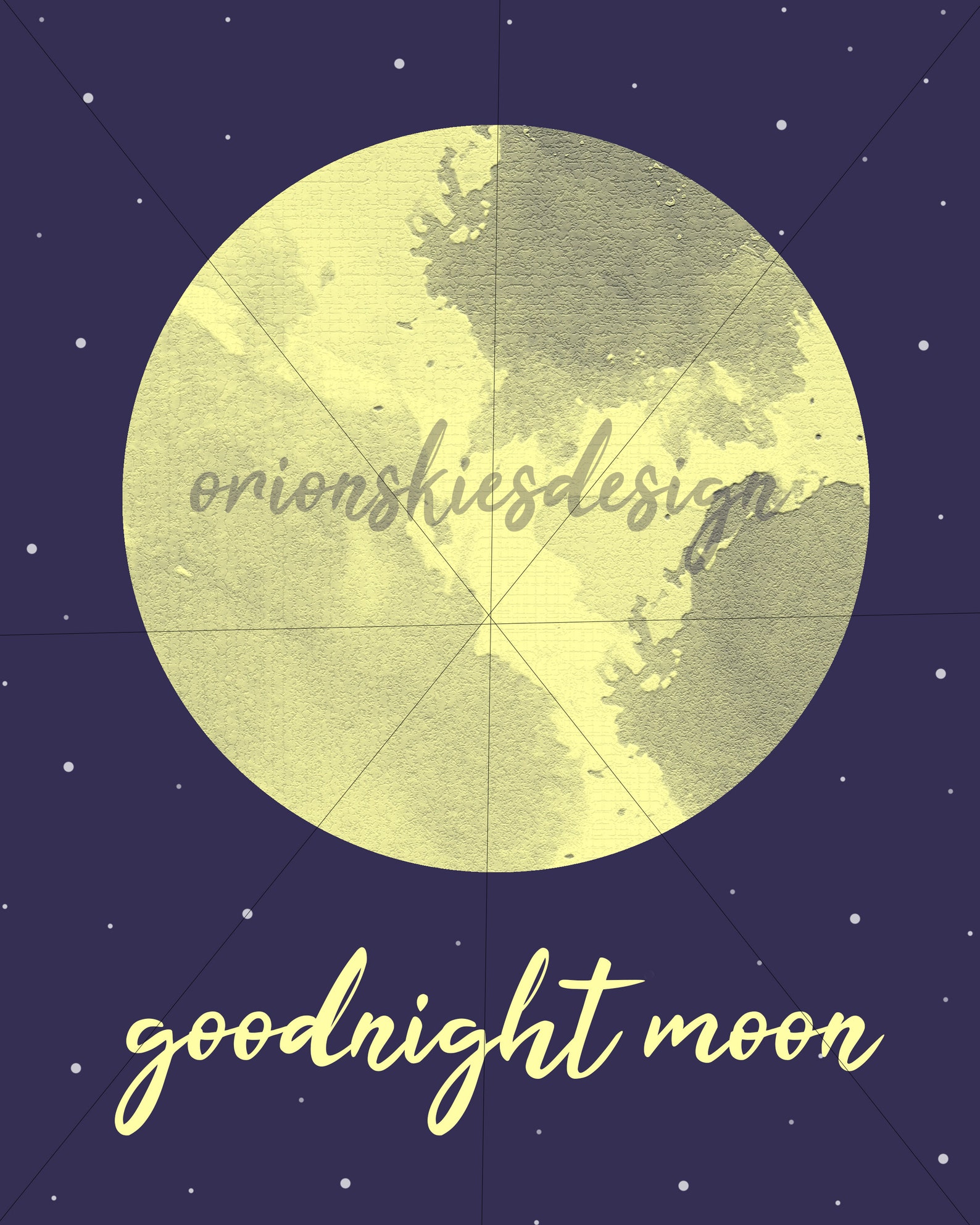 Goodnight Moon Print Moon Print Full Moon Nursery Print | Etsy