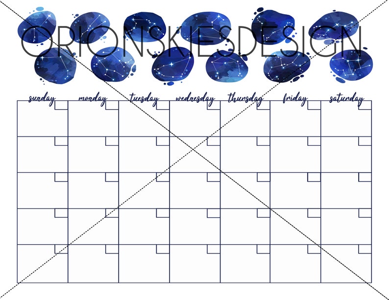 Printable Zodiac Calendar Astrology Constellations - Etsy Hong Kong