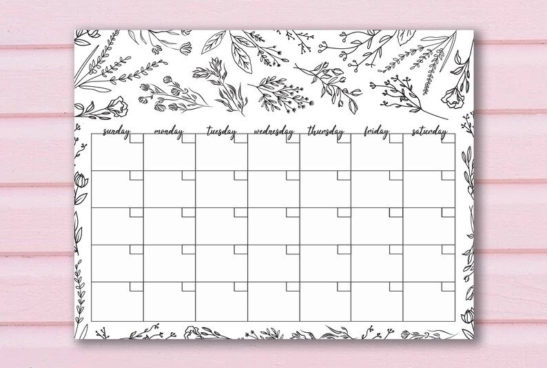 Printable Floral Monthly Calendar Bundle | Planner | Botanical ...