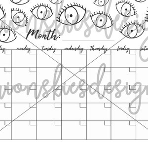 Evil Eye Monthly Planner | Multiple Colors Included | Calendar | Blank ...
