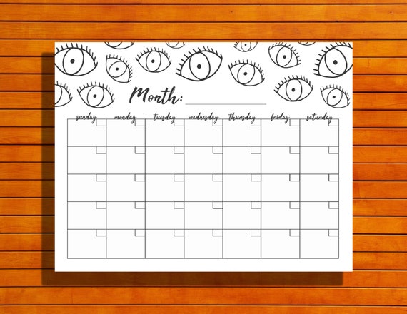 Evil Eye Monthly Planner Multiple Colors Included Calendar | Etsy