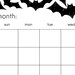 Printable Bat Calendar | Halloween | Monthly Calendar | Blank Calendar ...