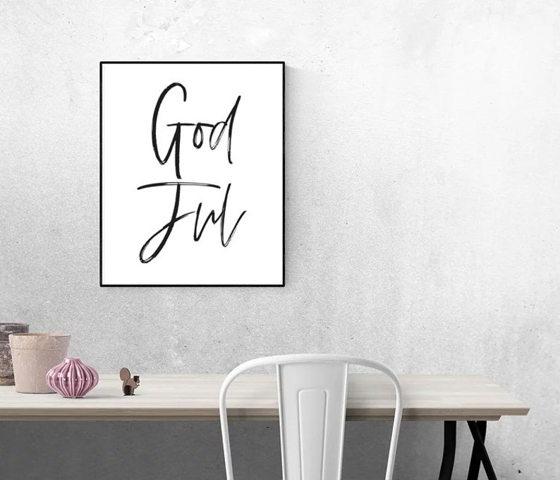 God Jul Art Printable Sweden Norway Svensk Norsk | Etsy