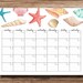 Printable Shell Calendar Beach Ocean Nautical Summer | Etsy