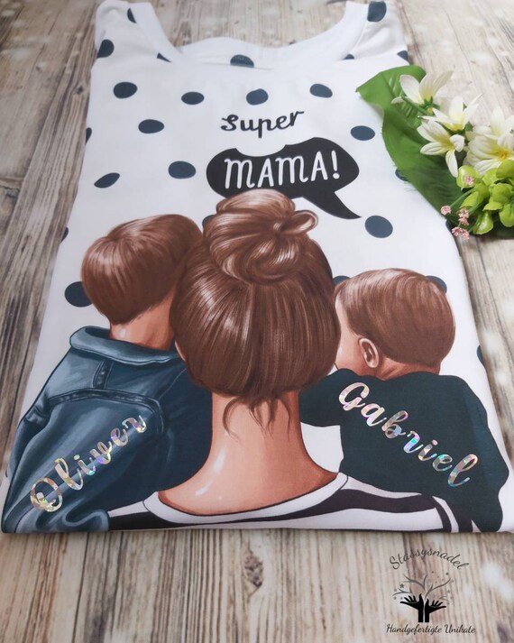 Mom of Two Boys mom of Two Girls Personalized Women's | Etsy