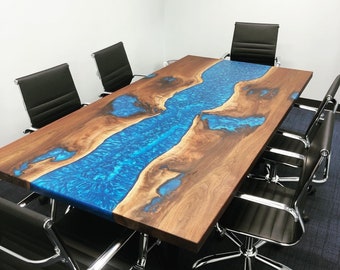 Company Logo Conference Table Live Edge Custom Epoxy River Table Resin ...