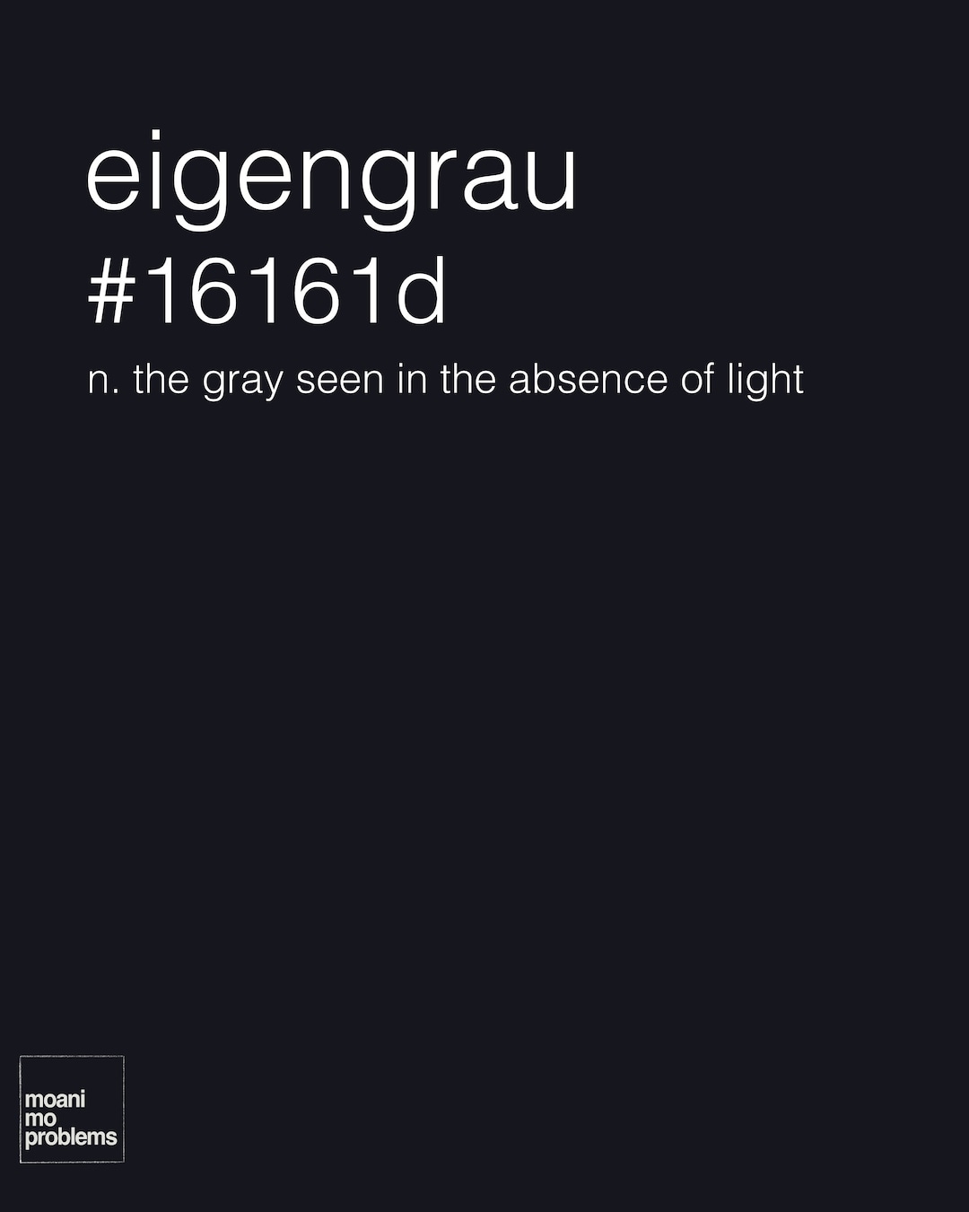 Eigengrau, Definition Poster, Color Poster, Poster, Wall Art, Home ...