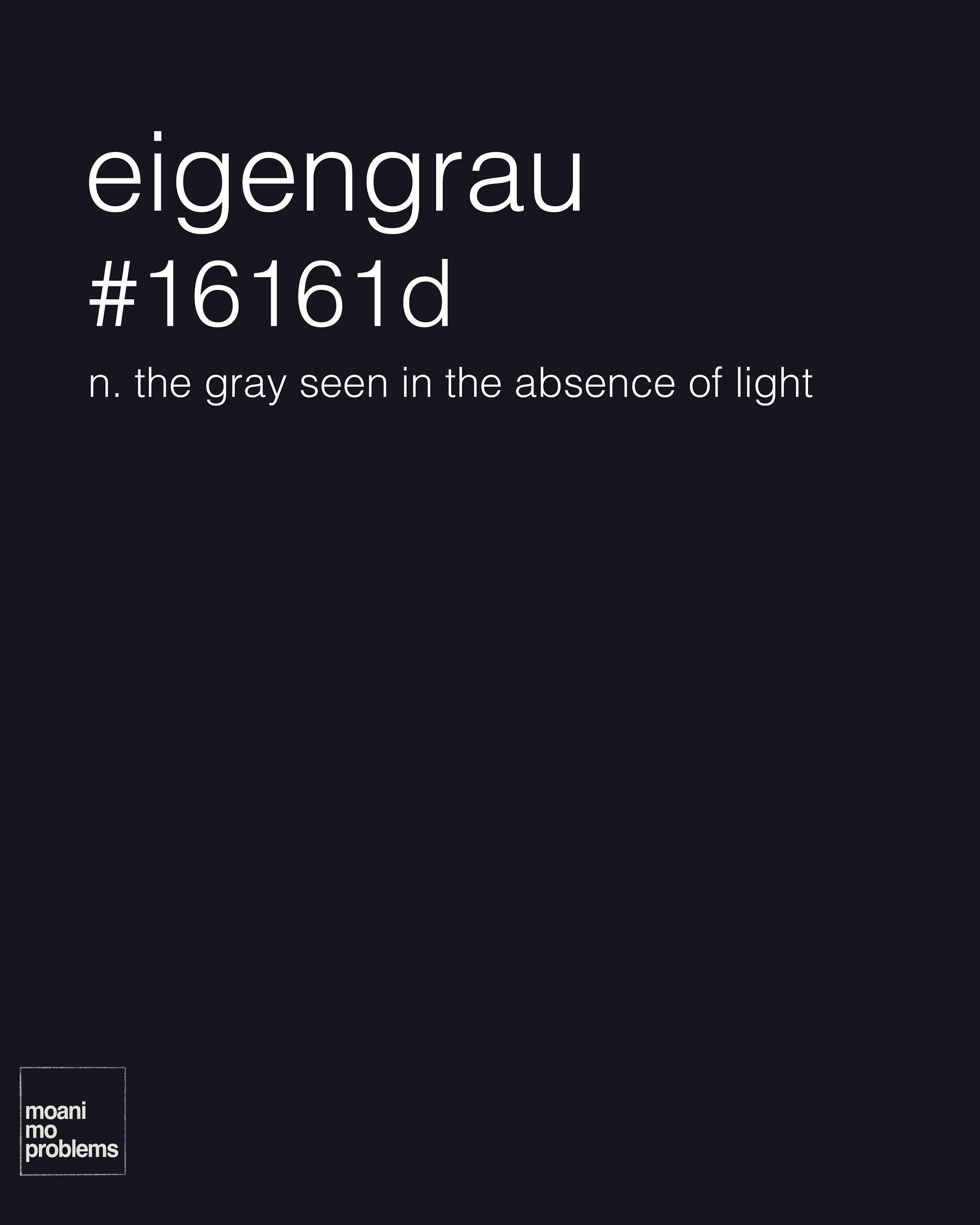 Eigengrau, Definition Poster, Color Poster, Poster, Wall Art, Home ...