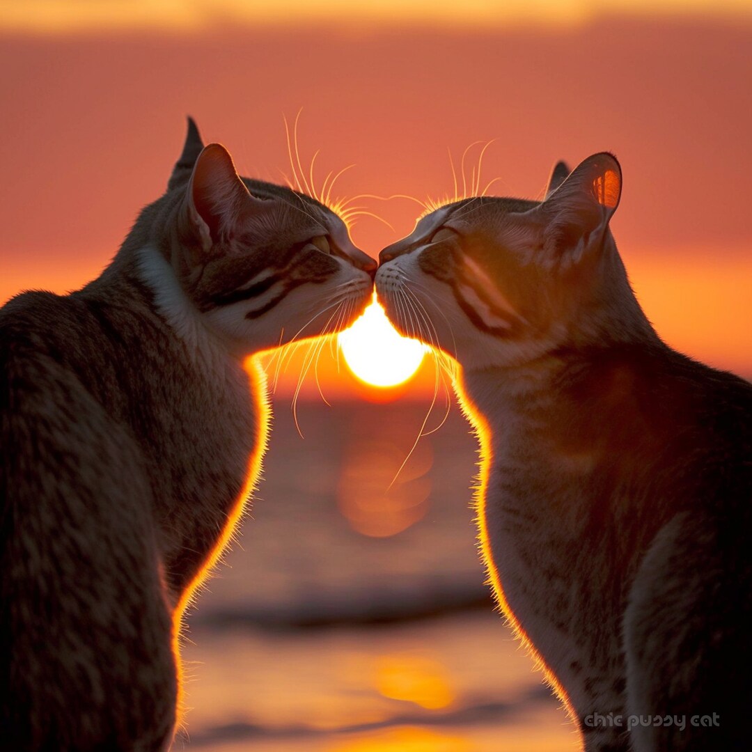 ROMANTIC PUSSYCATS - Cat Art, Funny Art, Cat Lover Art, Fashion Art ...