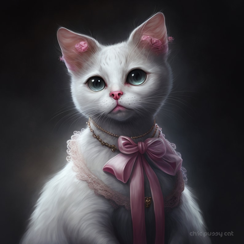 BURTON'S KITTIE - Cat Art, Funny Art, Cat Lover Art, Fashion Art, Tim ...