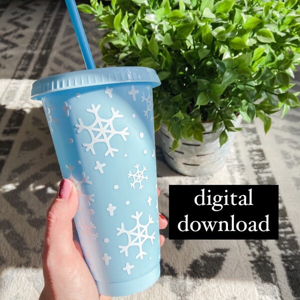 Snowflake Cup Wrap Svg - Etsy