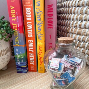 Personalized Book Keepsake Jar . Mini Book Heart Jar . TBR Jar . Book ...
