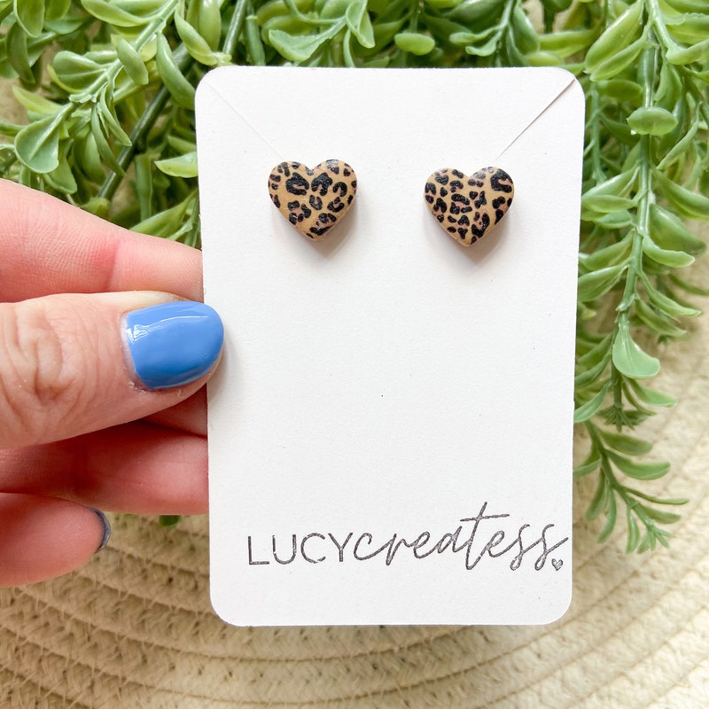 Leopard Print Small Studs - Etsy