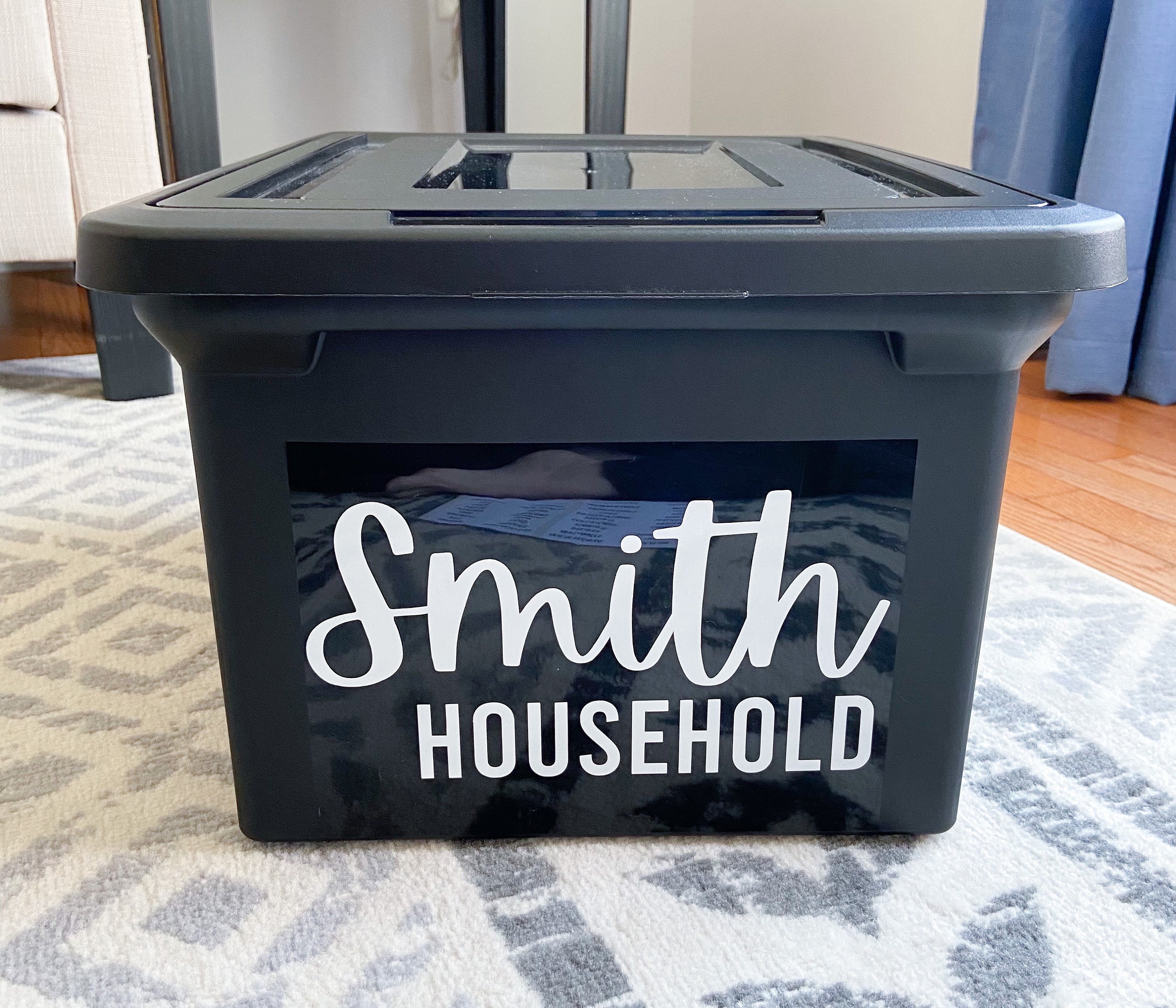 File Box Family Name DECAL . Household Documents Decal . - Etsy